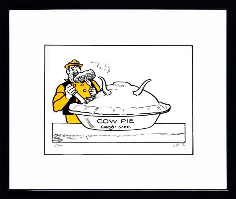 Desperate Dan Eats Cow Pie (Framed) - EAS Art Gallery Dundee