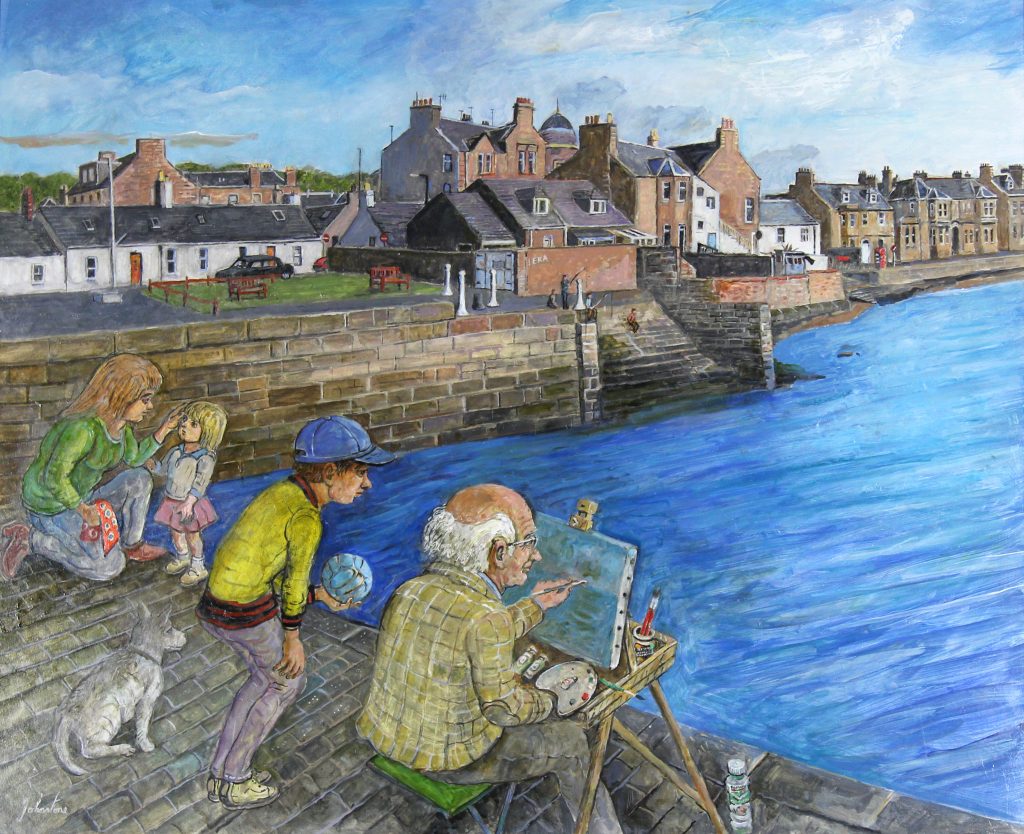 McIntosh Patrick Paints the Front Watched by a Young Admirer - EAS Art ...