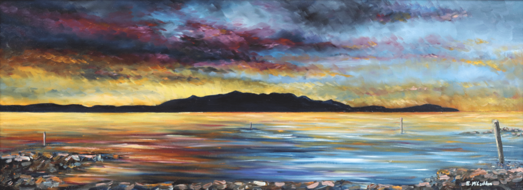 Over to Arran, Dusk - EAS Art Gallery Dundee